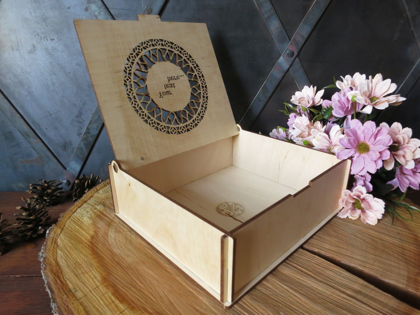 Custom Text Wooden Box Present Gift Box With Your | Etsy