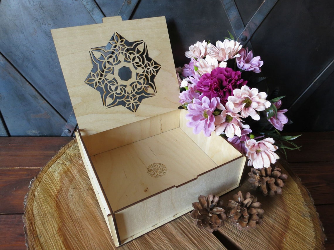 Wooden Lace Jewelry Box Filigree Flower Keepsake Gift | Etsy