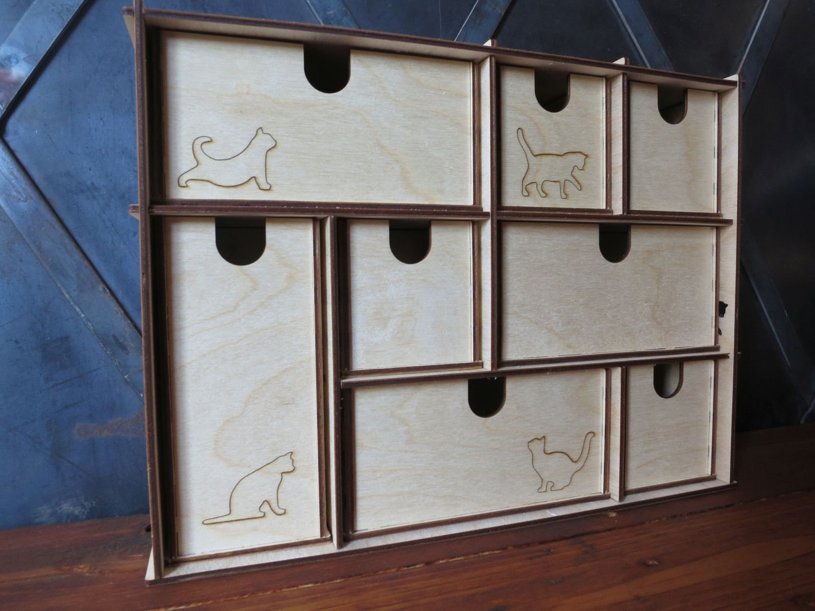 Wooden Cats Mini Chest of 8 Drawers wood jewelry beads locker | Etsy