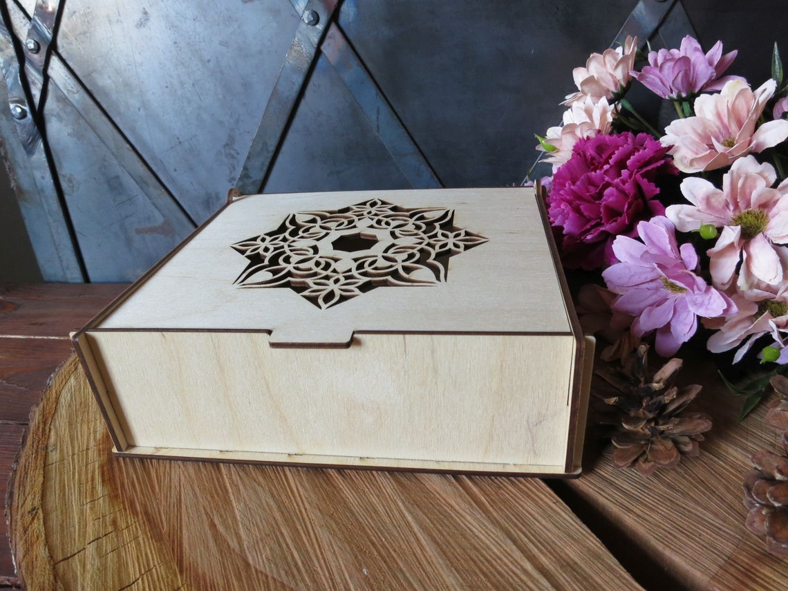 Wooden Lace Jewelry Box Filigree Flower Keepsake Gift | Etsy