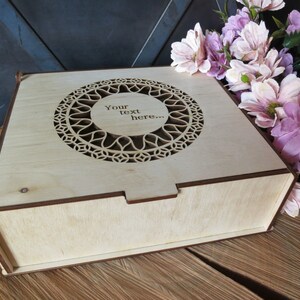 Custom Text Wooden Box, Present Gift Box With Your Inscription ...
