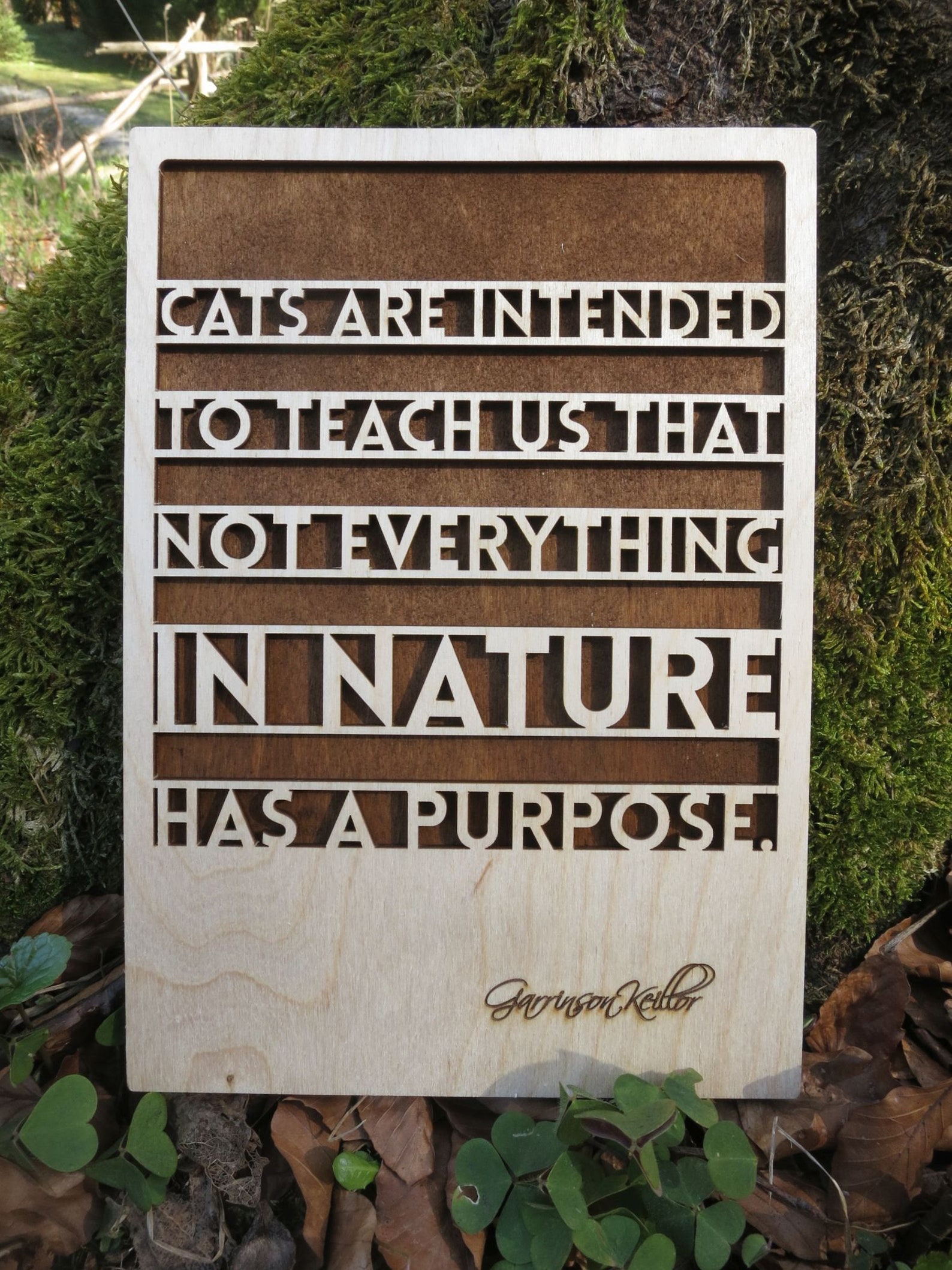 3D Cat Sentence Wooden Card Cats Quote natural wood | Etsy