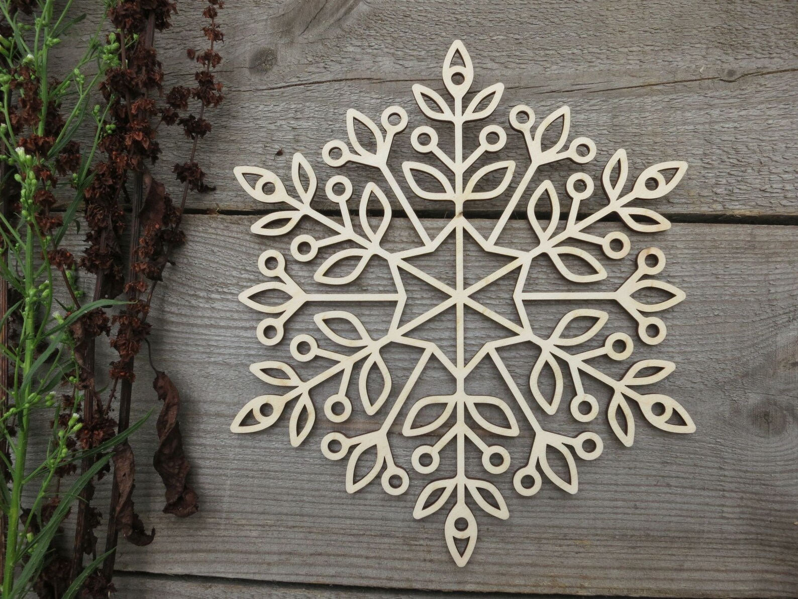 Lace Wooden Snowflakes Filigree Wood Table Ornaments Winter - Etsy