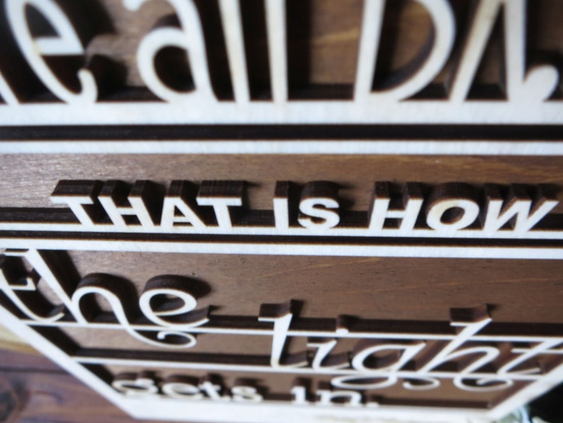 Wooden Hemingway Sentence Wood Board Quote 3d Natural Birch - Etsy