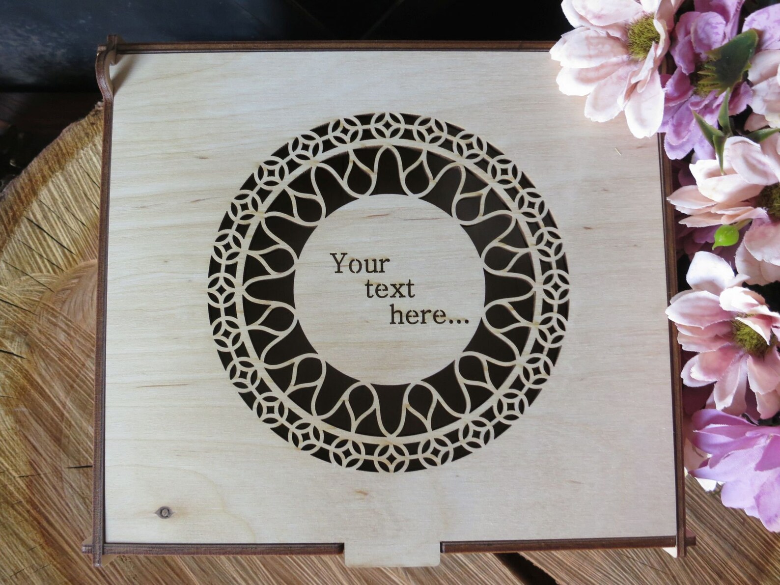 Custom Text Wooden Box Present Gift Box With Your | Etsy