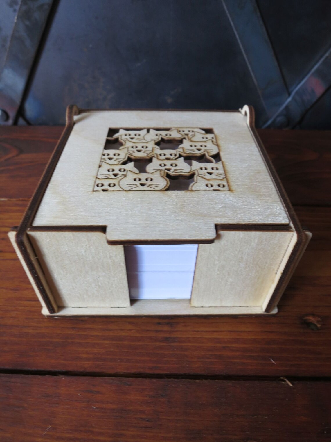 Note Pads Holder Wooden Box Gift for Cat Lover Friend - Etsy