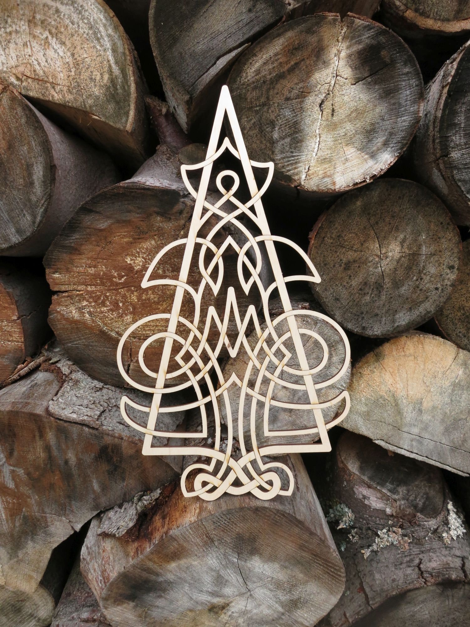 Celtic Knot Wooden Tree Viking Christmas Tree Ornament - Etsy Finland