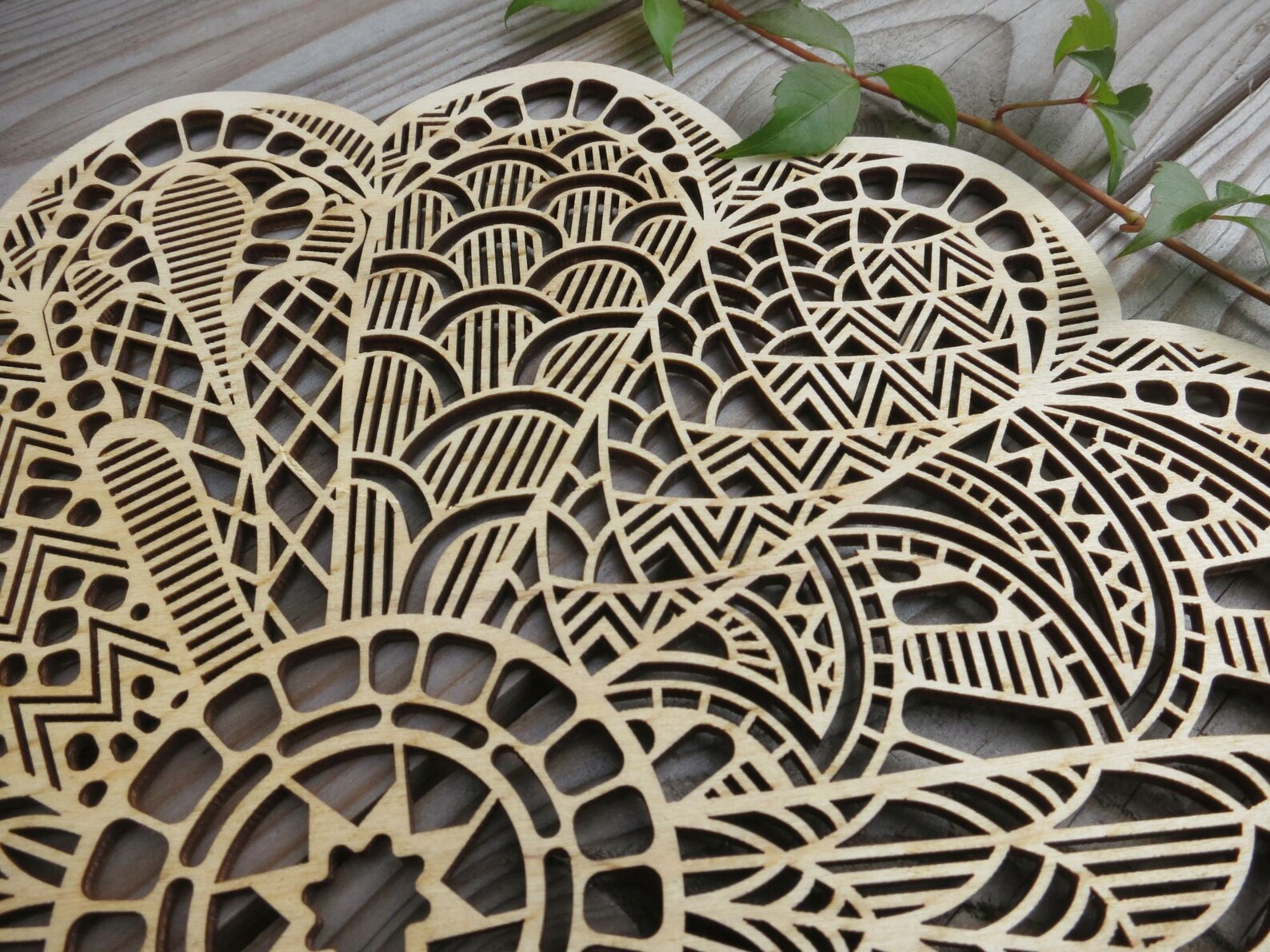 Zentangle Wooden Mandala Flower: Filigree Rosette Trivet, Wall Art - Etsy