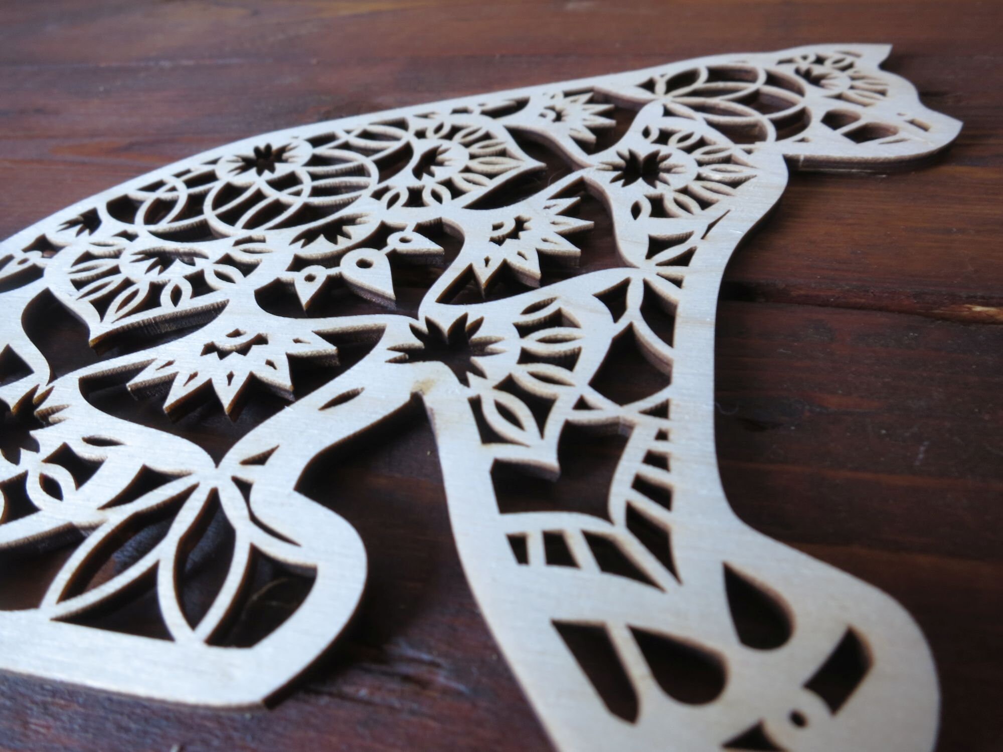 Sitting Cat Lace Ornament cat-lover gift filigree shadow | Etsy