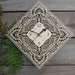 Square Mandala Wall Clock, Silent Sweep Filigree Wooden Decor, Housewarming Gift, Natural Raw ...