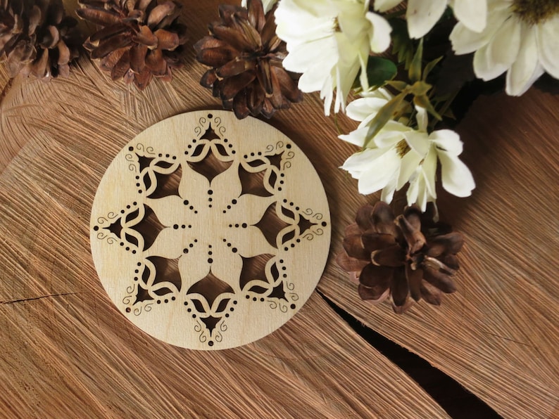 Set of Wooden Coasters Filigree Art Lace Table Ornaments - Etsy