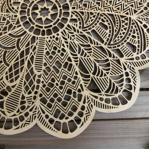 Zentangle Wooden Mandala Flower: Filigree Rosette Trivet, Wall Art - Etsy