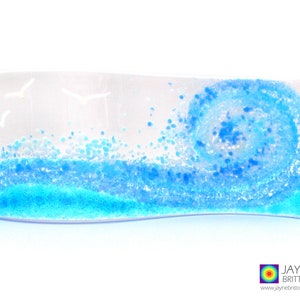 Blue Wave Glass Panel - Etsy