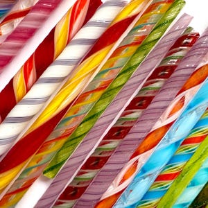 Twisted Cane Offcuts Selection Pack in Mixed Colours for Glass Fusing Made With Bullseye 90coe ...