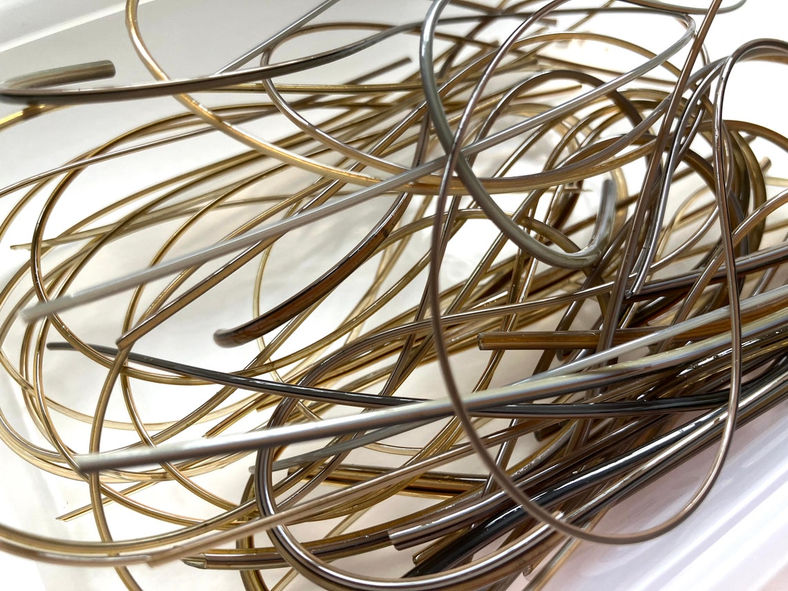 50g Mixed Streaky Brown Vitrigraph Glass Stringers, Bullseye Glass ...