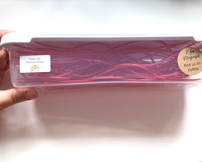 150g Red Vitrigraph Glass Stringers, Bullseye Glass 90coe, for Glass ...