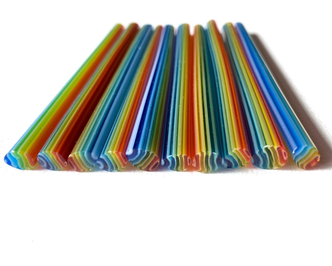 Rainbow Egg Murrini CANE for Glass Fusing Made With Bullseye 90coe ...