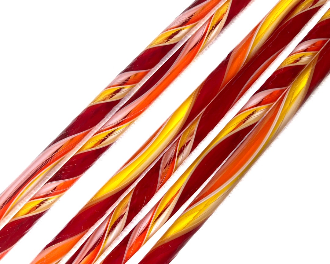 24cm Carnival Style Twisted Cane Red, Orange and Yellow for Glass ...