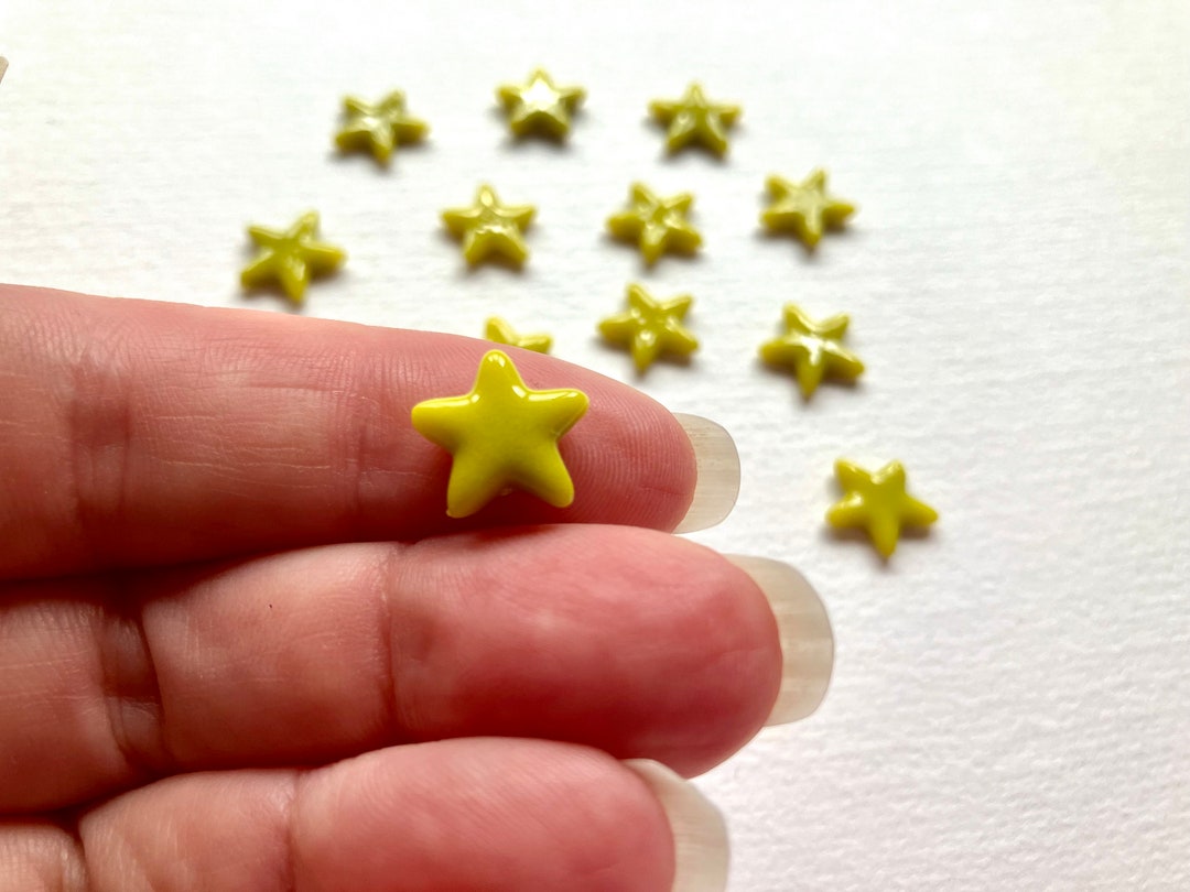 Yellow Stars, Pack of 15 of 12mm Stars, for Glass Fusing Made With ...