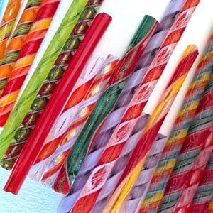 Twisted Cane Offcuts Selection Pack in Mixed Colours for Glass Fusing Made With Bullseye 90coe ...
