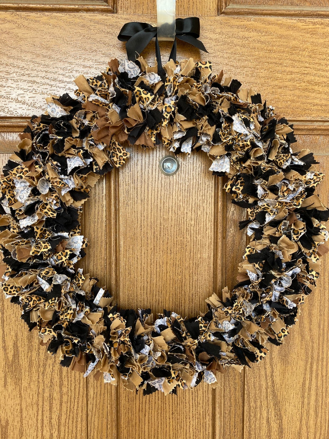 Leopard Print Rag Wreath: Handmade Animal Door Decor - Etsy