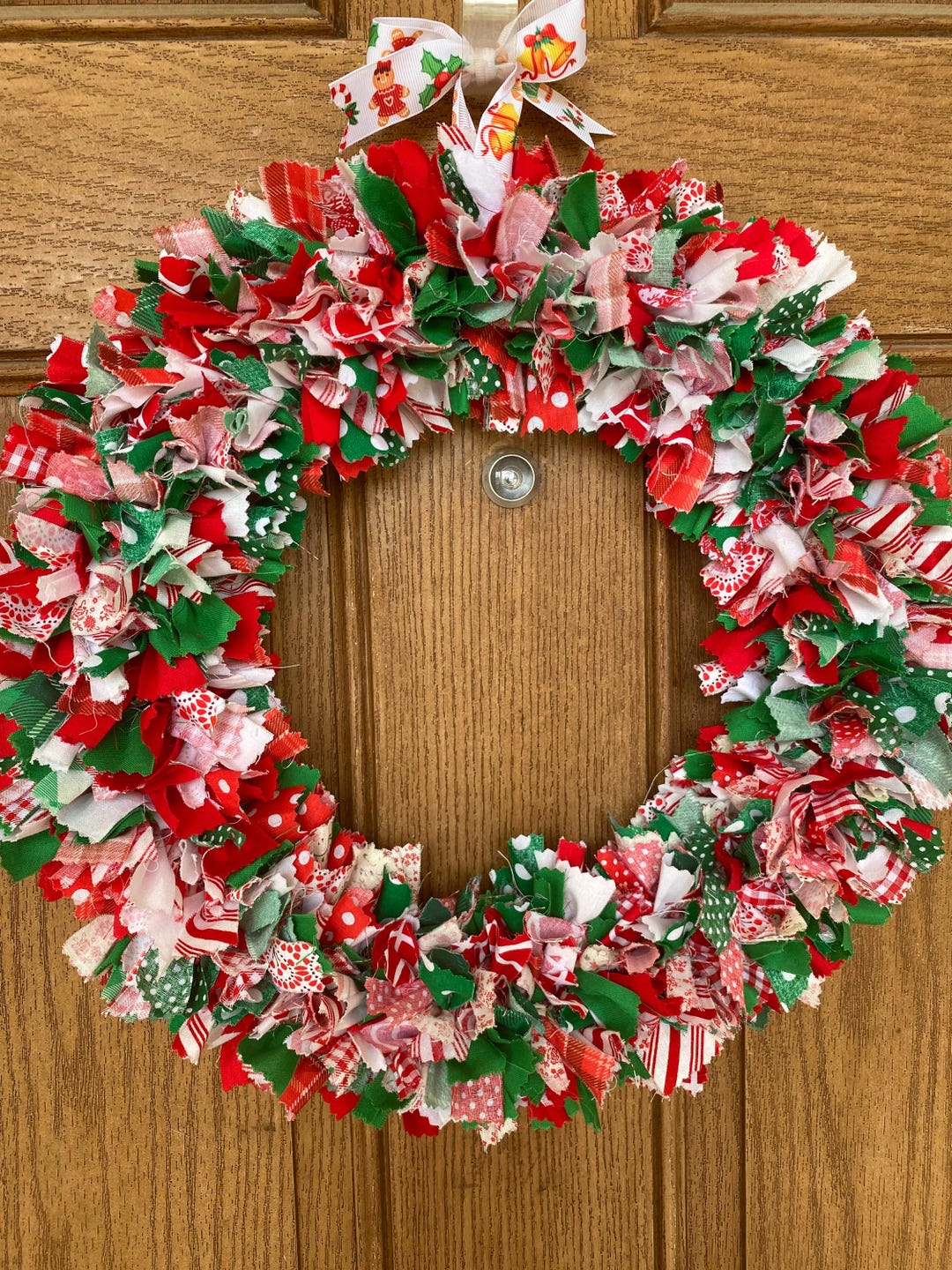Christmas Wreath / Christmas Rag Wreath / Holiday Rag Wreath ...
