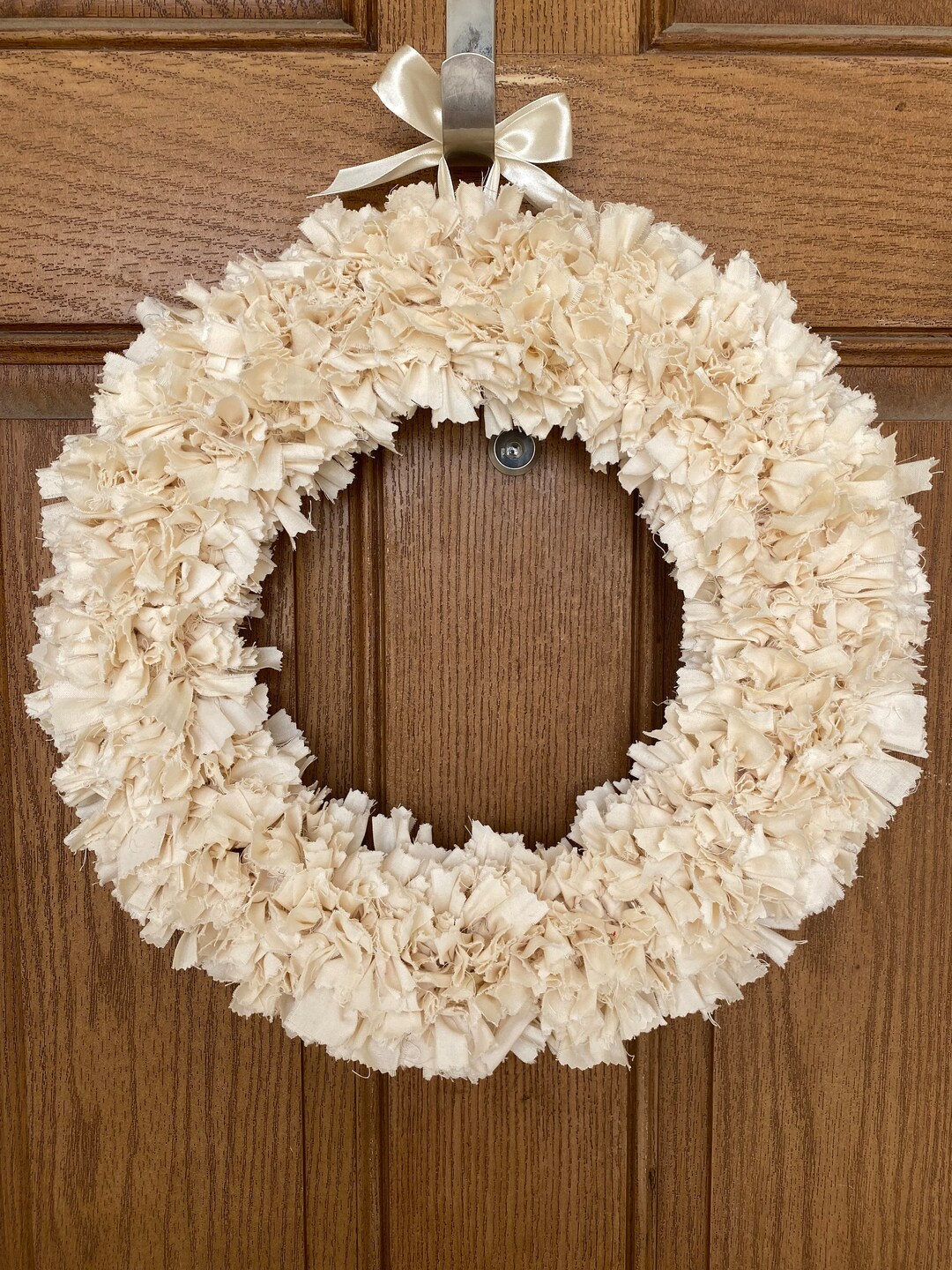 Farmhouse Rag Wreath / Ivory Rag Wreath / Neutral Rag Wreath / Ivory ...