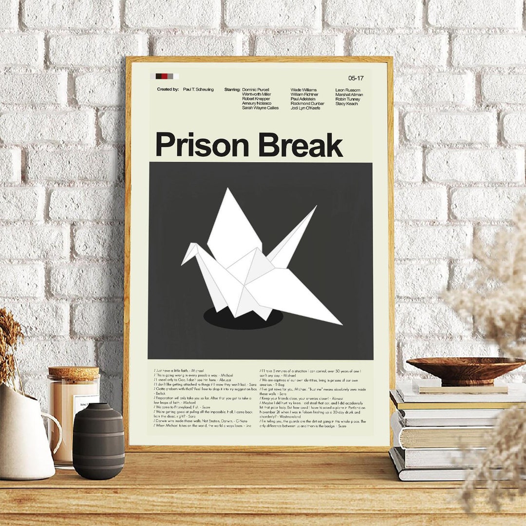Prison Break Origami Crane Mid Century Modern Posters Retro - Etsy