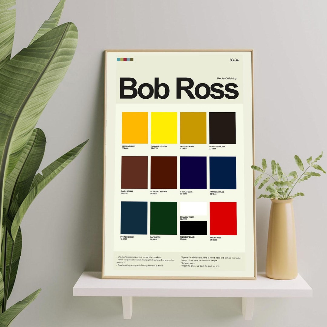 Bob Ross the Joy of Painting Mid Century Modern Posters Retro - Etsy