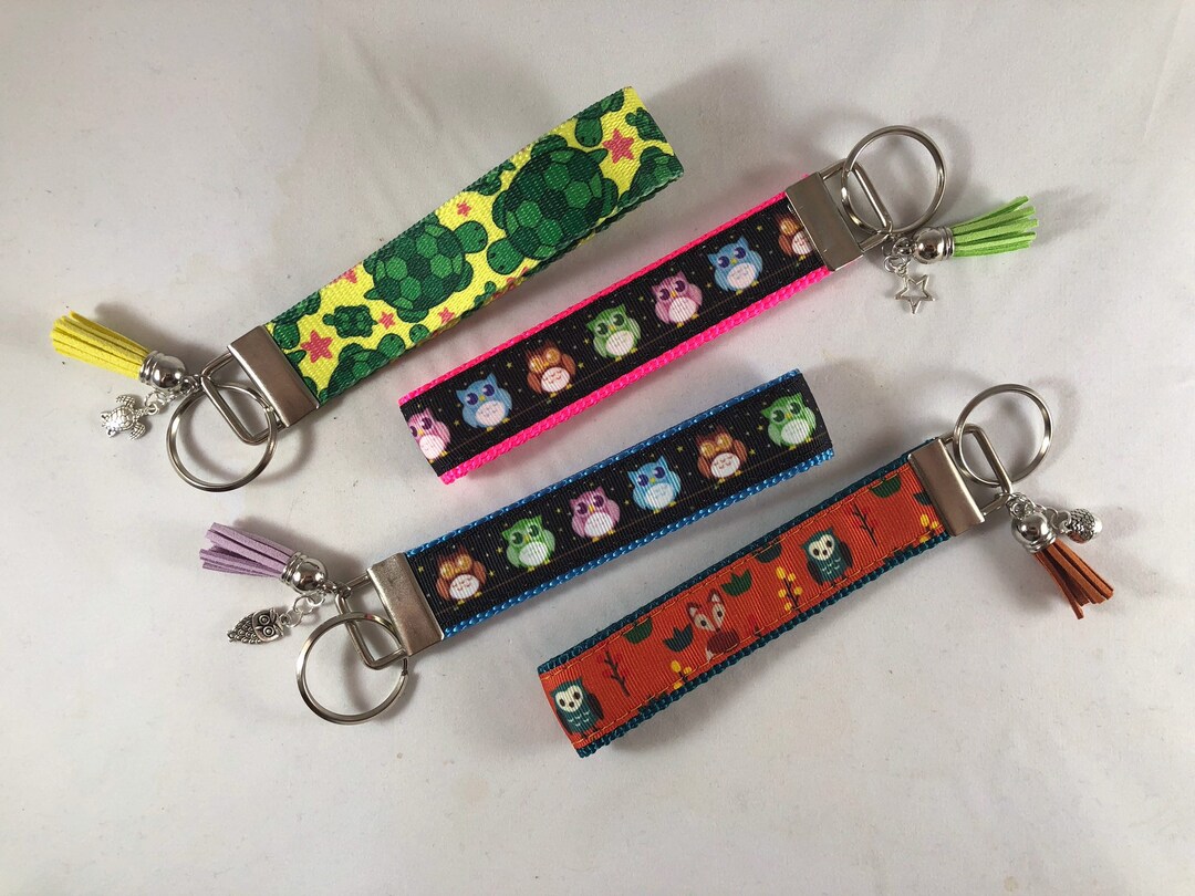 Colorful Animal Key Fob Wristlet: Owl, Fox, Turtle - Etsy