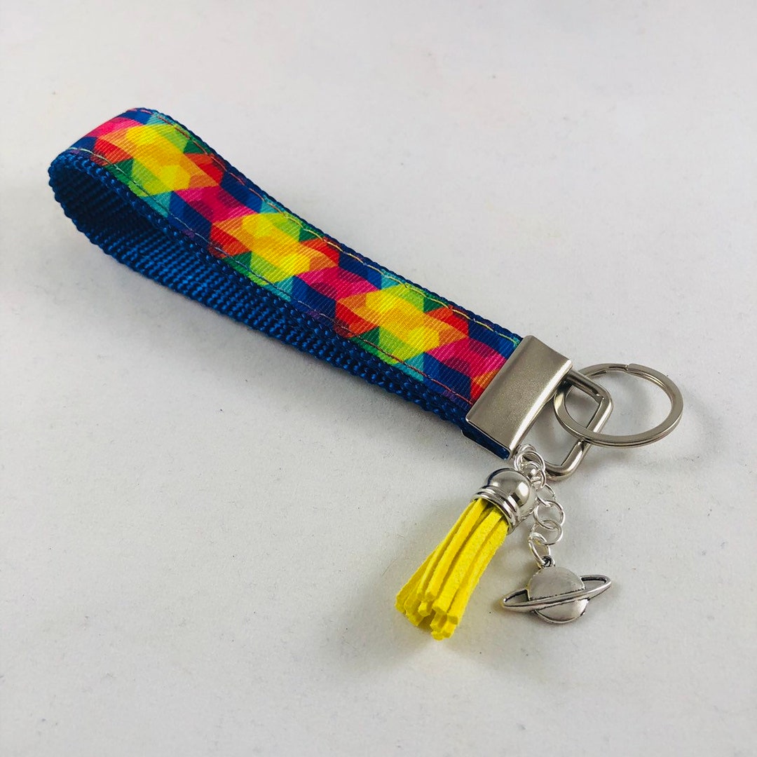 Rainbow Key Fob Wristlet / Keychain - Kaleidoscope Print - Etsy