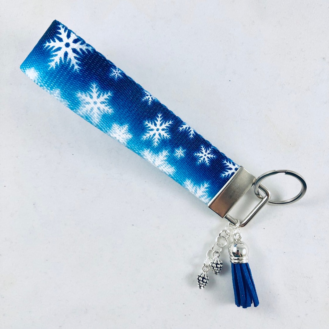 Snowflake Key Fob Wristlet / Keychain - Etsy