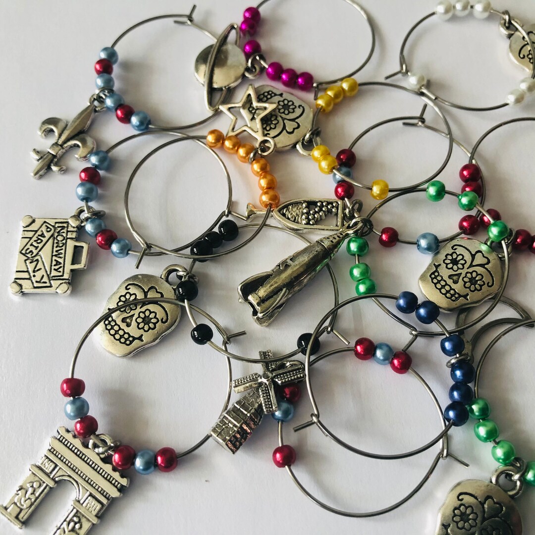 Fully Custom Wine Glass Charms - Etsy