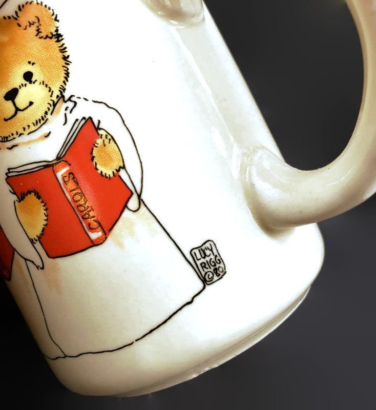 Lucy and Me Christmas Mug 1980 Lucy Rigg Artist Bears Holly Angels ...
