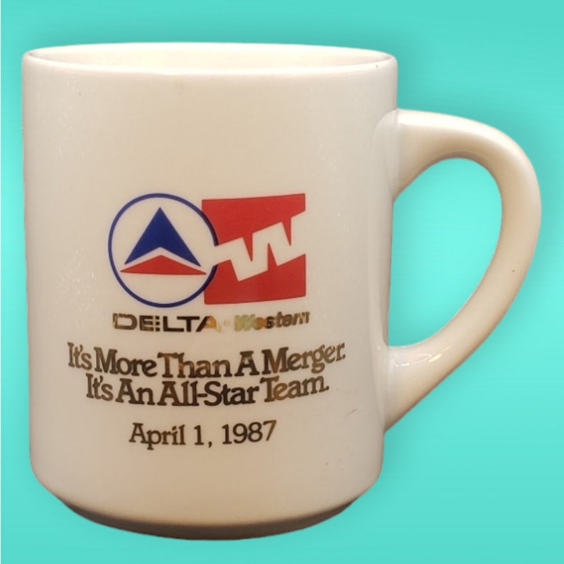 Delta Western 1987 Merger Mug Delta Airlines Airplane Dishes Pilot ...