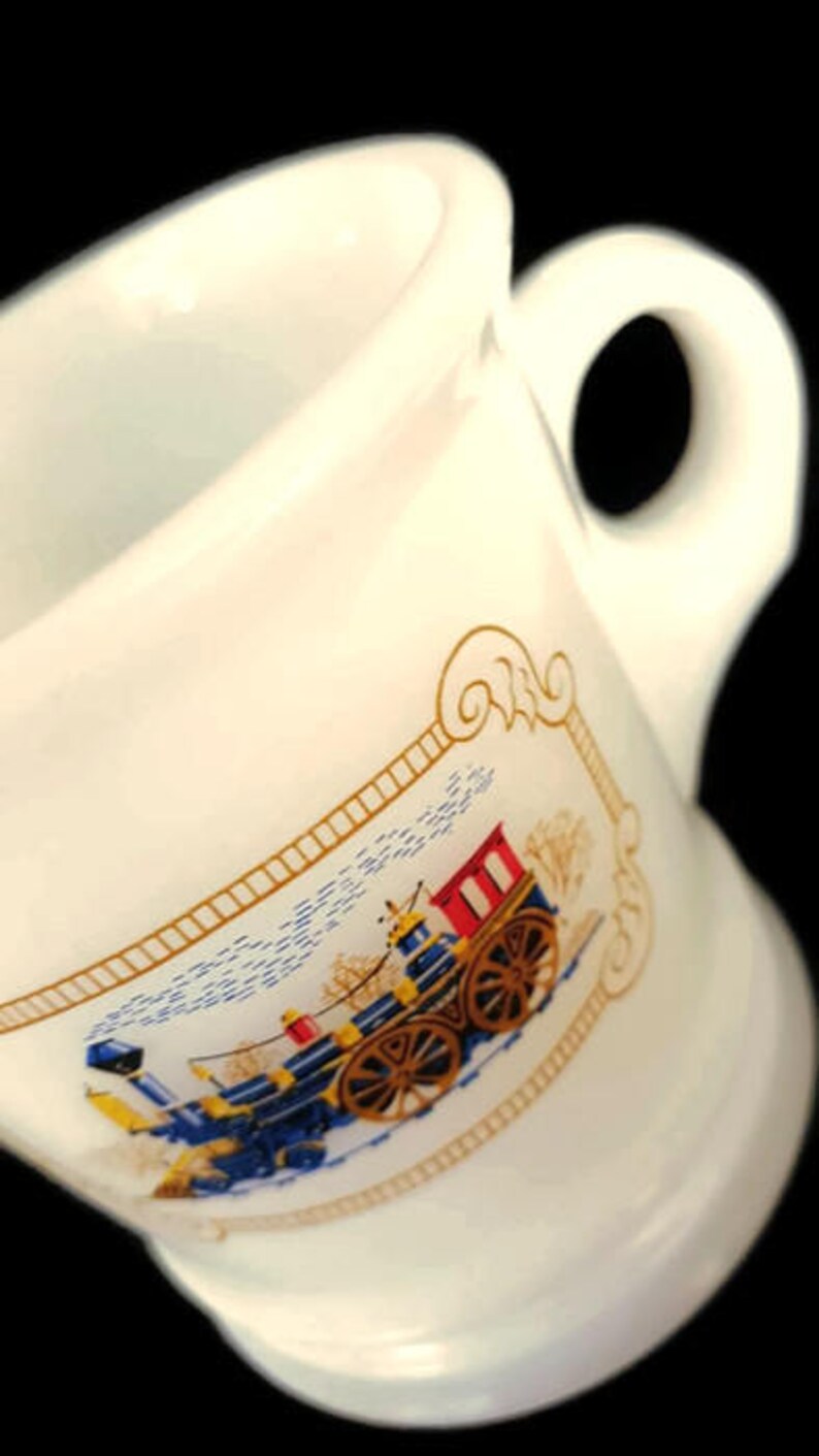 Avon Vintage Shaving Mug Train Locomotive Milk Glass 1960s Fathers Day ...