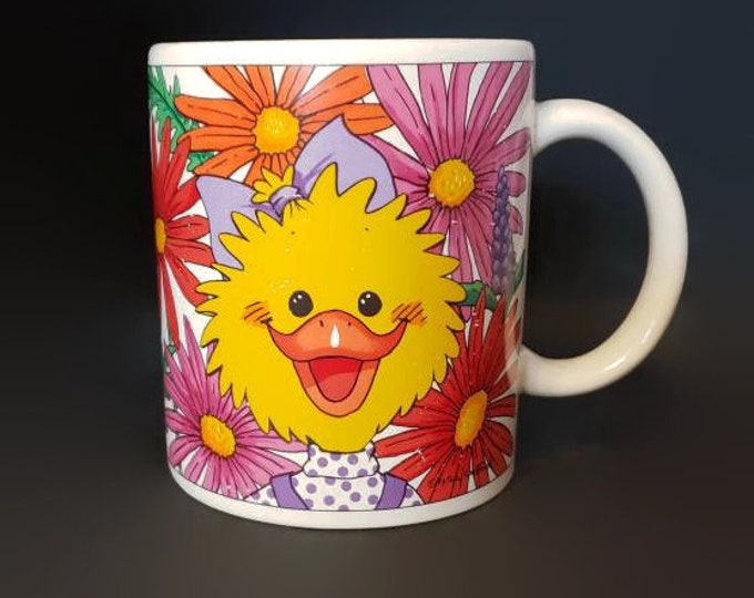 Suzy's Zoo Mug 1990s Suzy Ducken and the Daisies Duck Mug Rainbow Love ...