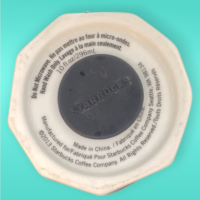 Starbucks Ceramic Crumpled Crinkled Faceted Cup Ceramic White Red ...