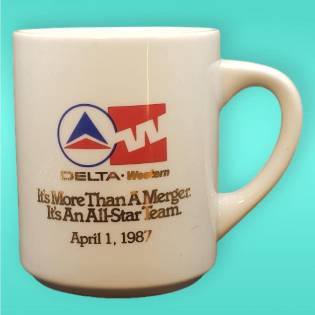 Delta Western 1987 Merger Mug Delta Airlines Airplane Dishes Pilot ...