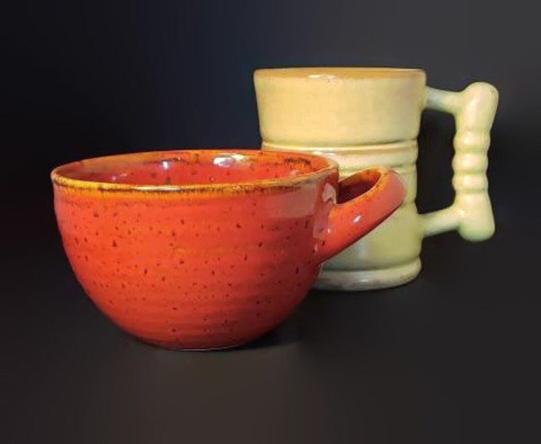 Frankoma Pottery Mug Comfort Handle 1960s C3, Starbucks Tea Cup Red ...