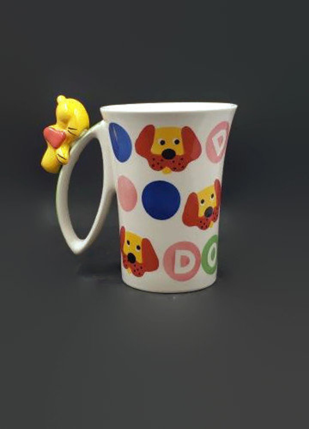 Indra Stoneware Hamd Painted Puppy Dog Mug With Polka Dots and Unusual ...