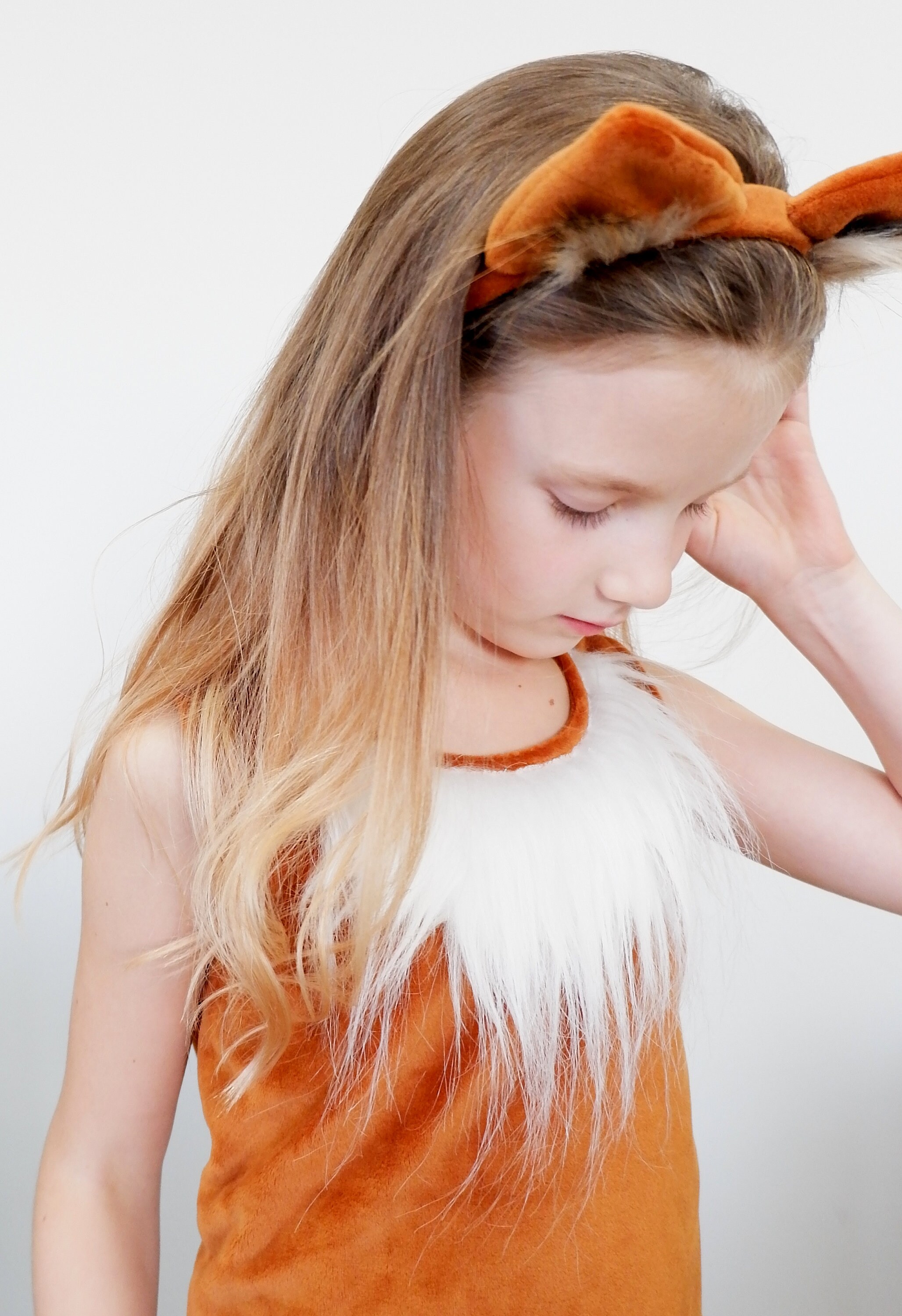 Handmade Fox Costume for Girls: Velboa Dress, Tail & Ears - Etsy