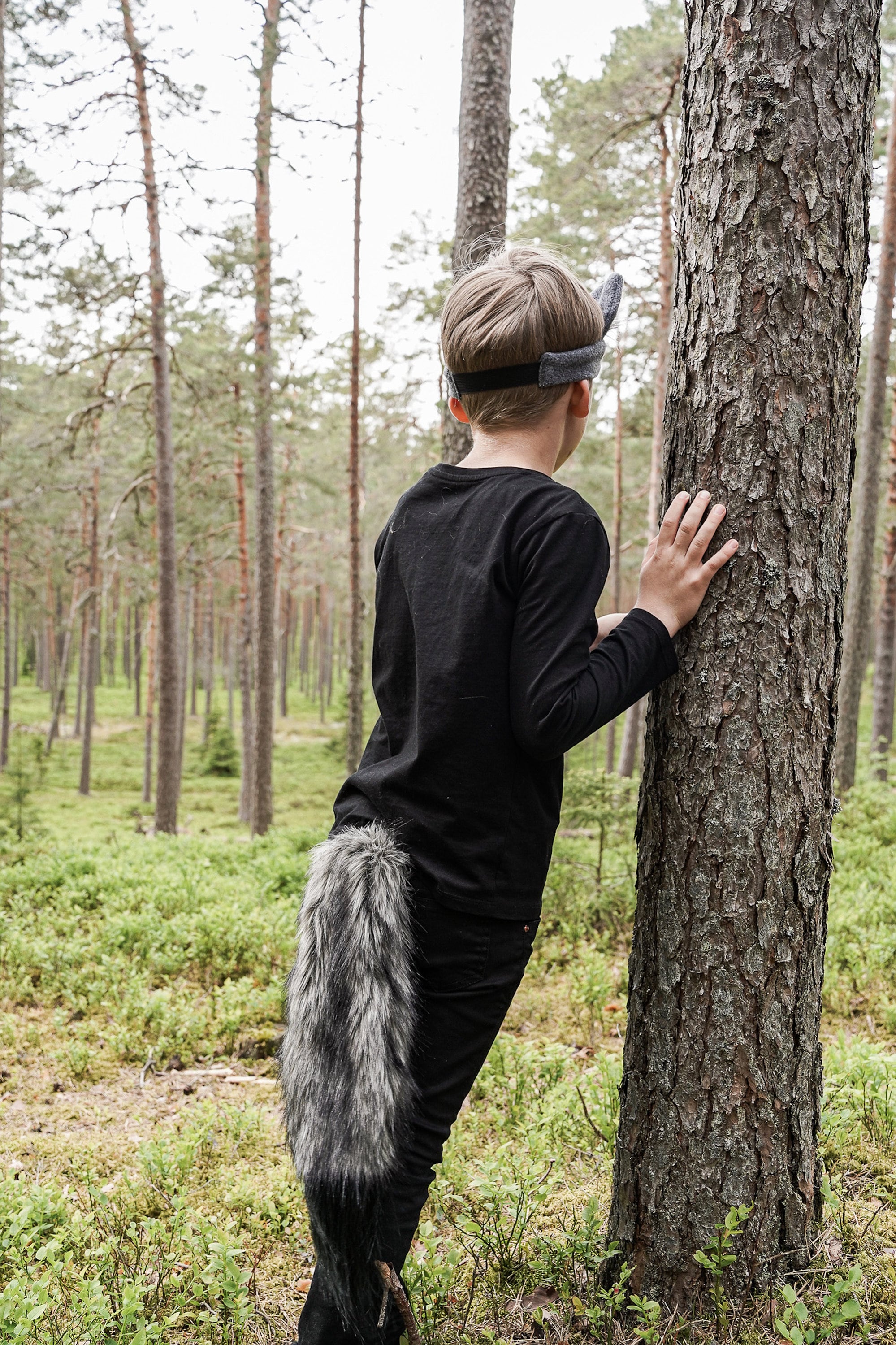Fluffy Wolf Tail and Ears - Forest Animal Costume - Handmade Costume - Etsy