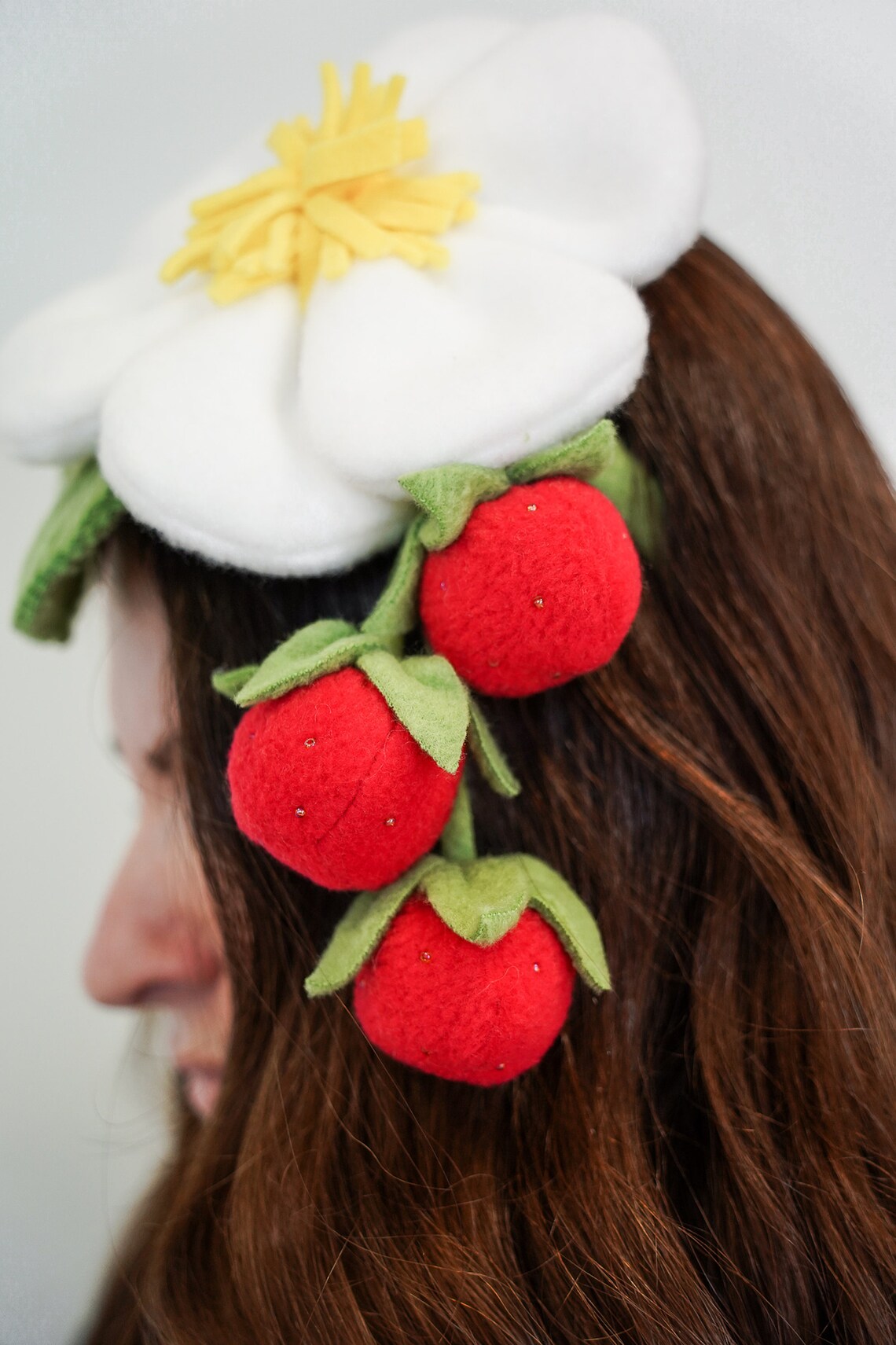 Strawberry Headband for Adults Strawberry Costume Handmade | Etsy