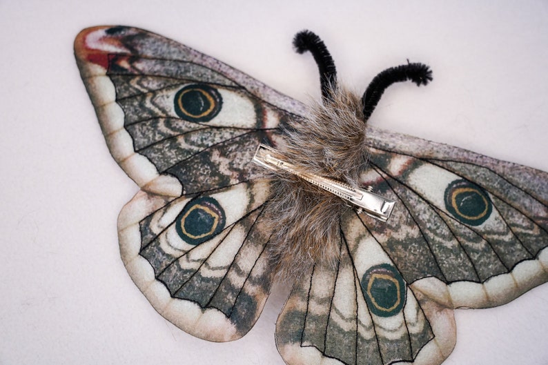 Emperor Moth Hair Clip - Butterfly Hair Clip - Handmade Costume ...