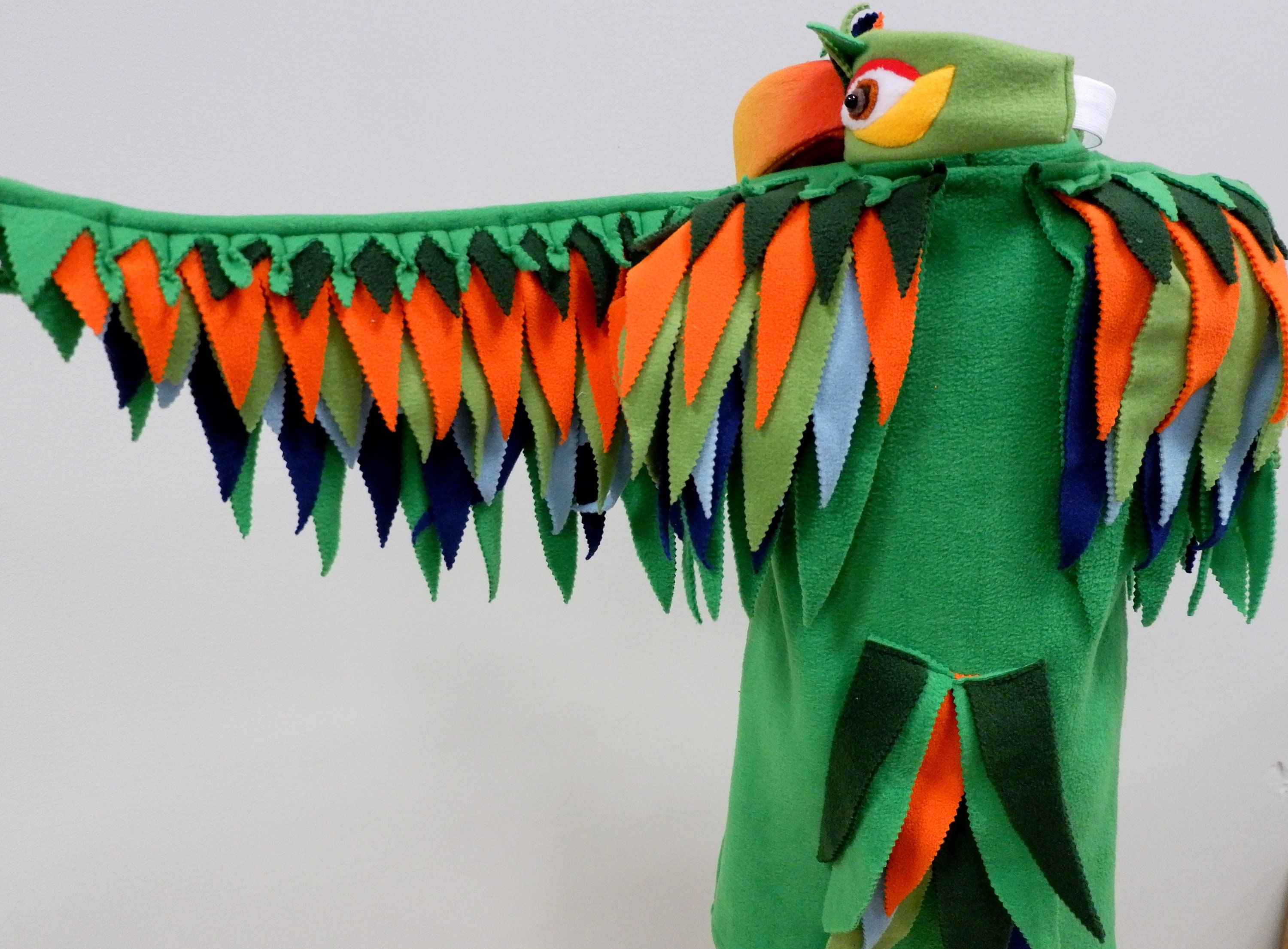 Fleece Parrot Costume: Handmade Bird Outfit, Halloween Dress-up - Etsy
