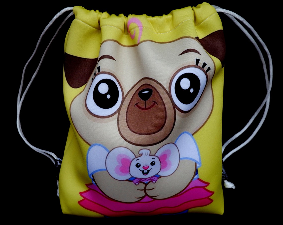 Chip and Potato Plushies & Drawstring Bag: Handmade Cartoon Toys - Etsy