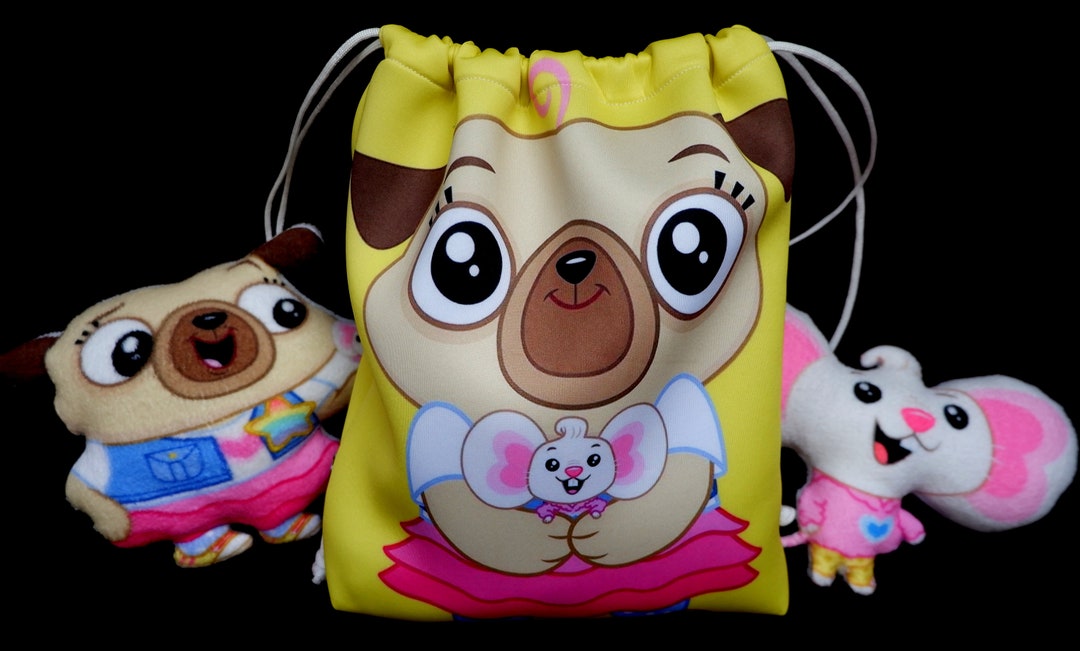 Chip and Potato Plushies & Drawstring Bag: Handmade Cartoon Toys - Etsy