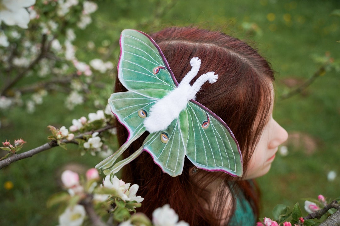 Handmade Luna Moth Hair Clip: Costume Accessory - Etsy