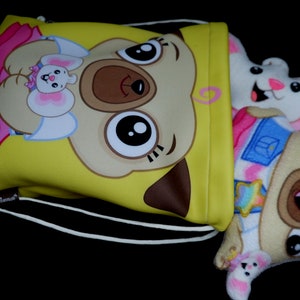 Chip and Potato Plushies & Drawstring Bag: Handmade Cartoon Toys - Etsy